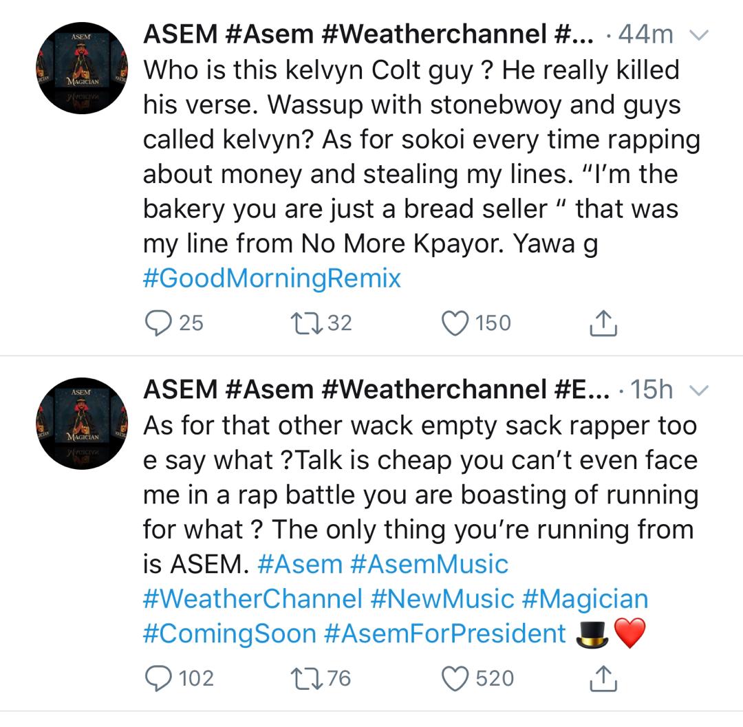 I Am The Only Thing You Are Running From – Asem Jabs Sarkodie Over His ...