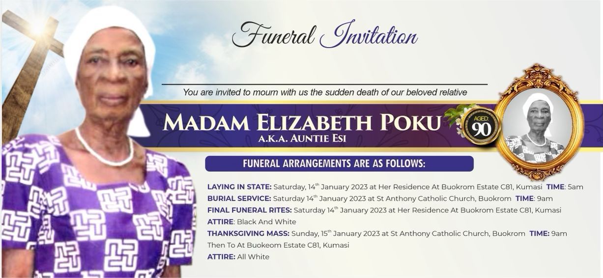 Ghana Funeral Invitation Card - Infoupdate.org