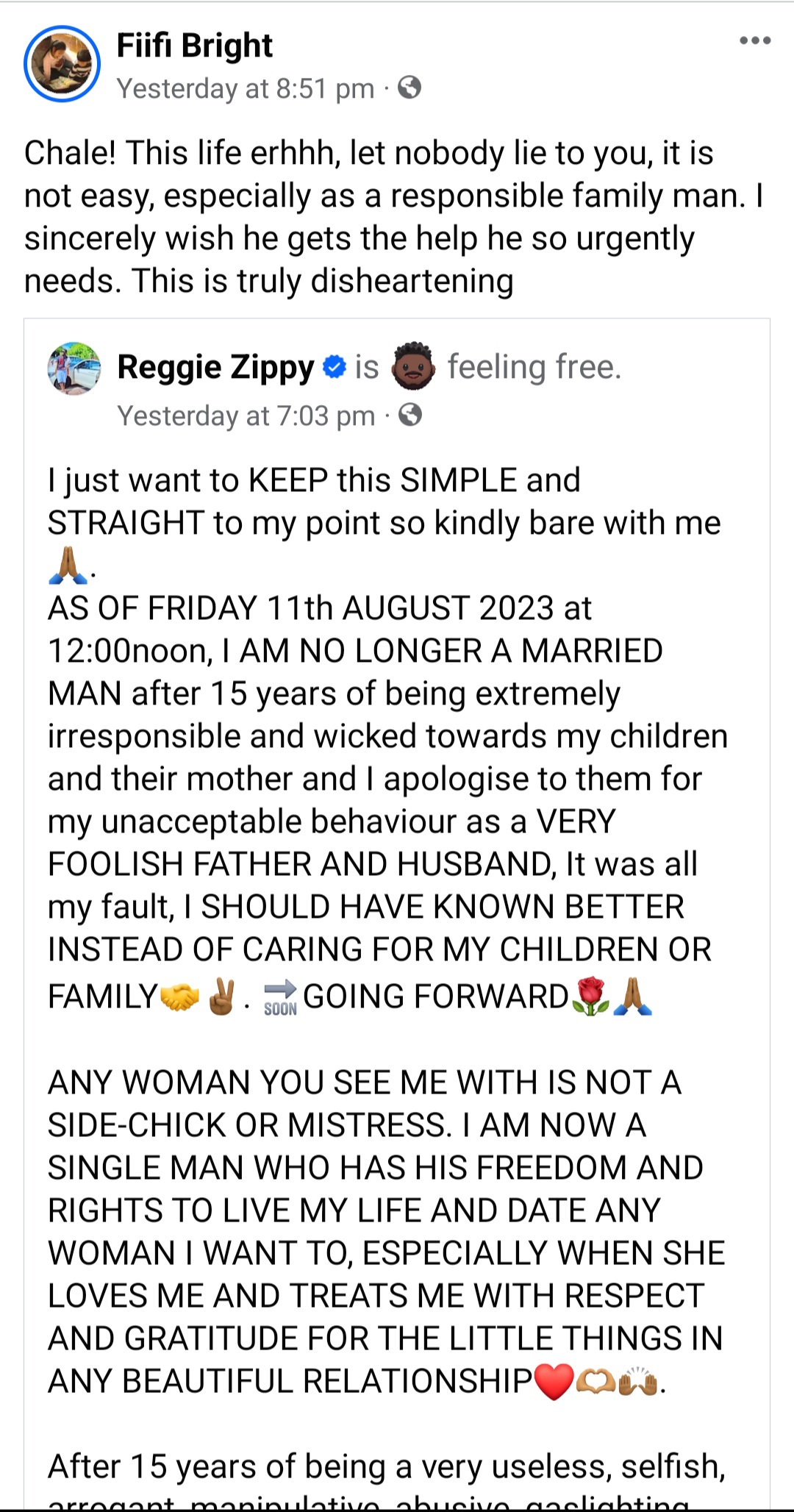 Alleged Reasons Why Reggie Zippy And His Wife Sadly Got Divorced After 15 Years Of Marriage Pop ...