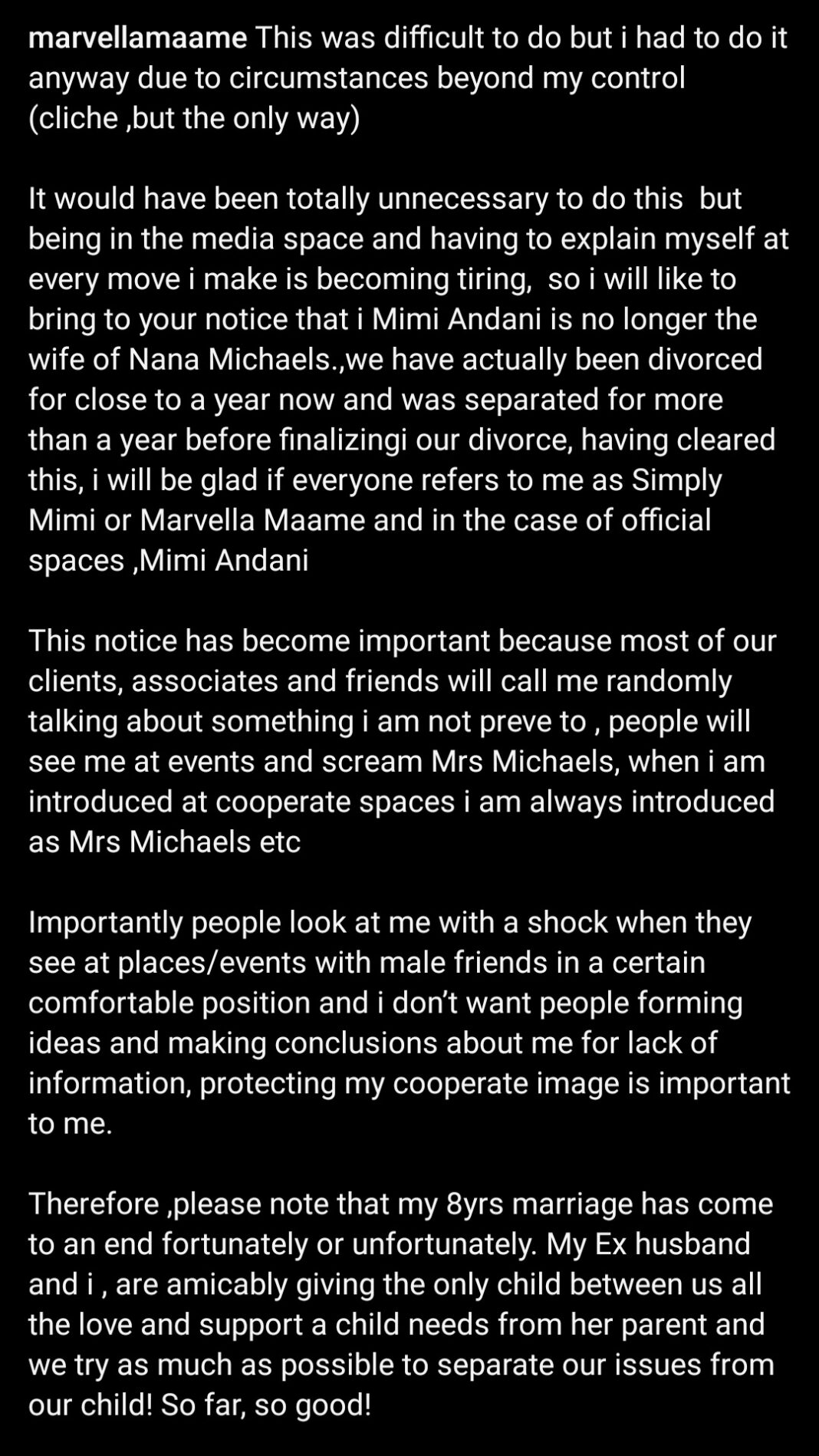 Mimi Announces The Sad End Of Her Eight-Year Marriage On Social Media ...
