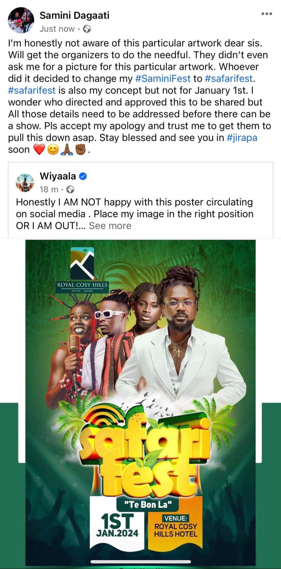Samini Responds To Wiyaala’s Concerns Over “Back Up Artist” Concert ...