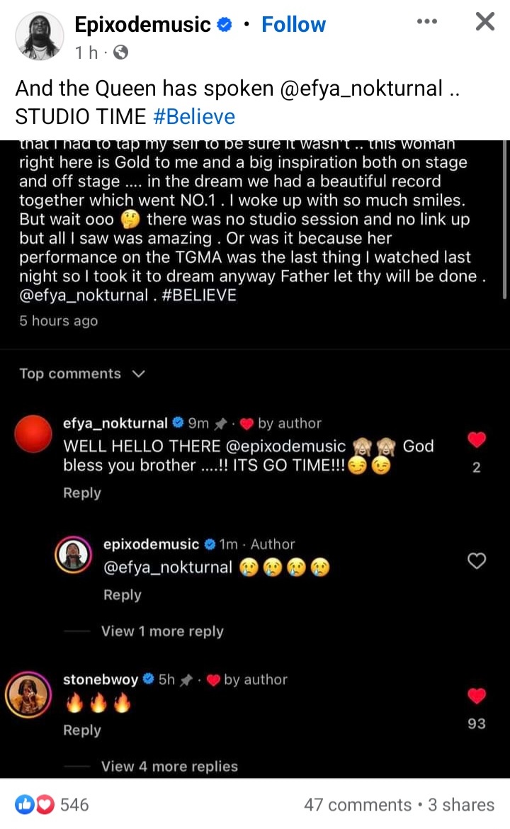Efya Reacts To Epixode’s Dream About Collaborating With Her - ZionFelix.net