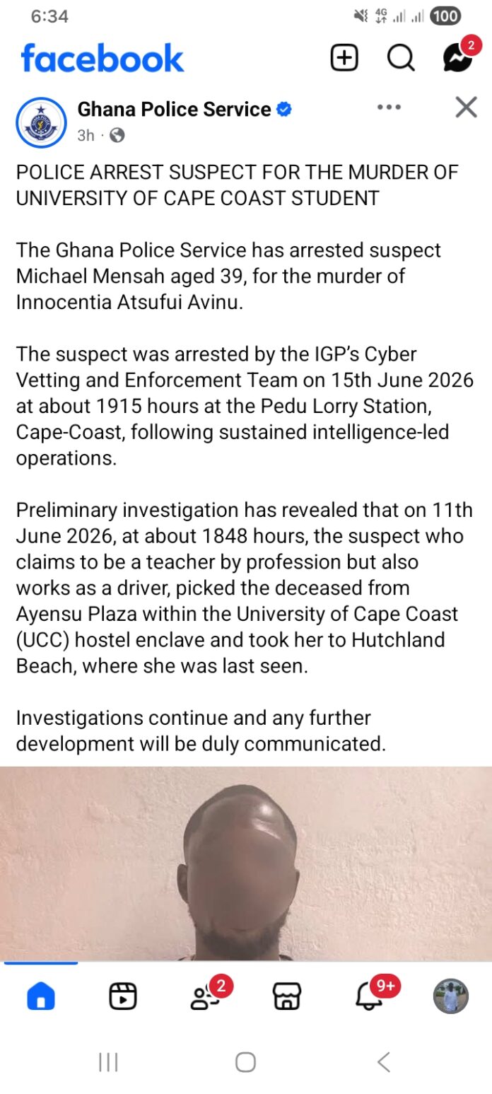 Police Arrest 39-Year-Old Man Over Mũrder Of UCC Level 200 Student ...